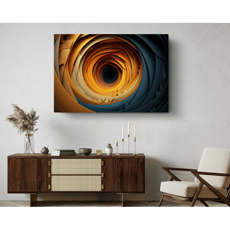 Wrought Studio Contemporary Round Spiral 3D Optical Illusion Design On Canvas Print - Wayfair Canada